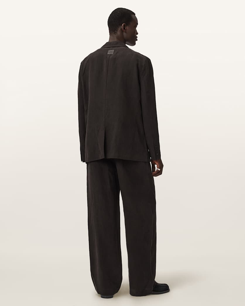 Marko Relaxed Fit Linen Blend Trousers COAL BLACK | ALLSAINTS